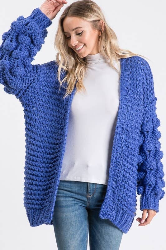 Hand Knitted Cardigan - Blue- 3X ONLY | Threads & Legs